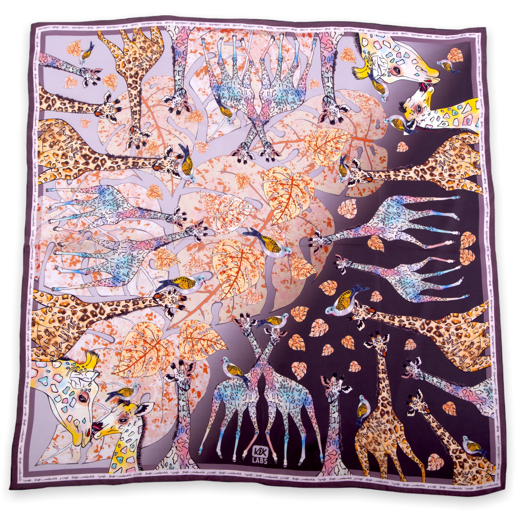 Giraffes in Safari Silk Scarf – K&K LABS
