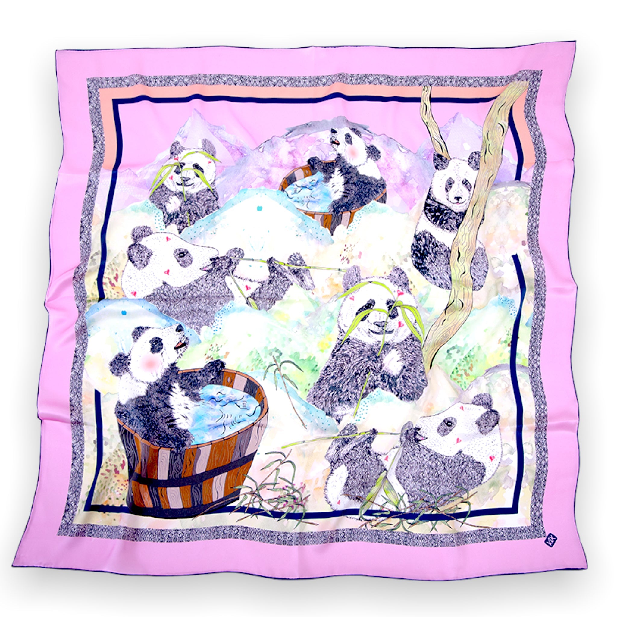 Happy Pandas Silk Scarf – K&K LABS
